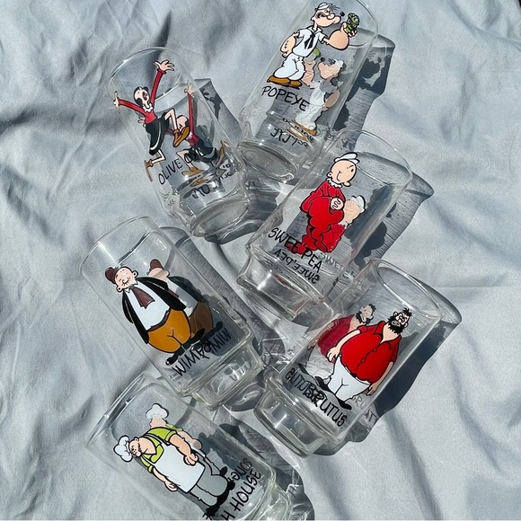 Coca Cola | Dining | Vintage Popeye Glass Set | Poshmark